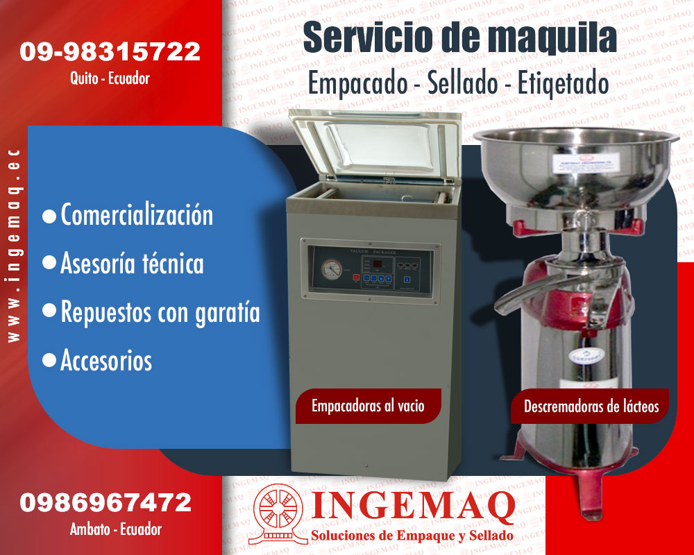 Maquilado de empaques y sellado de alimentos Ingemaq 2023 - Clasificados Veneportal